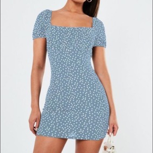 Dresses | Blue Milkmaid Dress | Poshmark